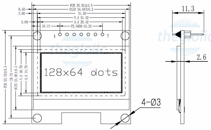 LCD OLED SH1106 1.3inch 128x64 Chữ Xanh Dương 4 Chân Giao Tiếp IIC