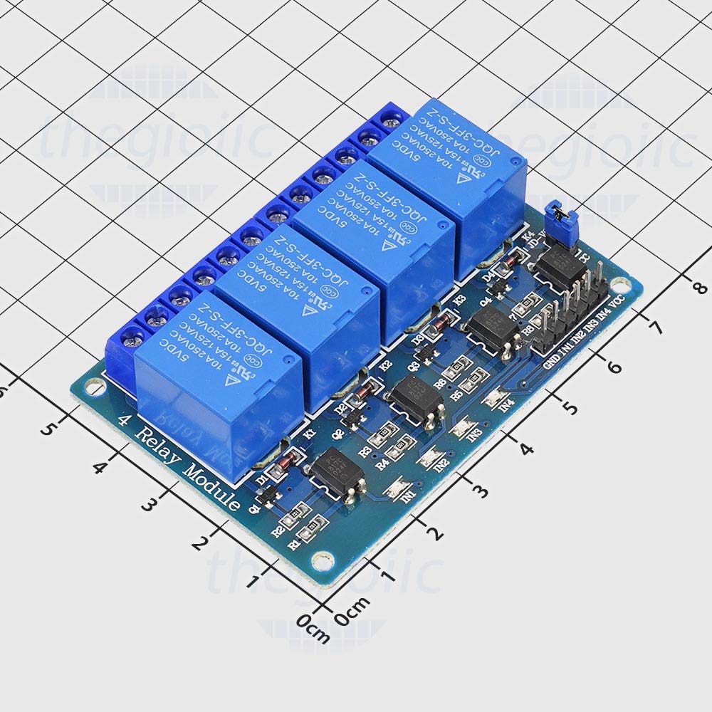 Module 4 Relay 5V Kích Mức Thấp Có Opto Cách Ly V1