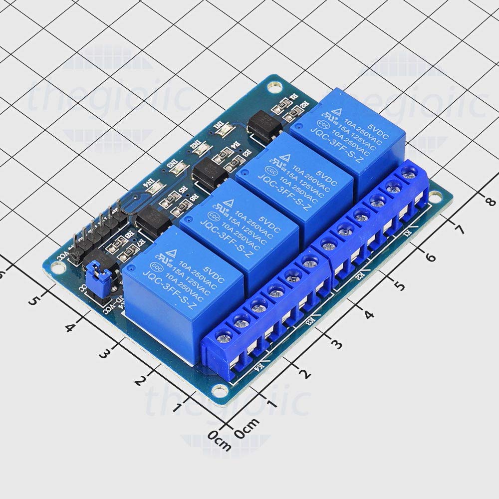 Module 4 Relay 5V Kích Mức Thấp Có Opto Cách Ly V1