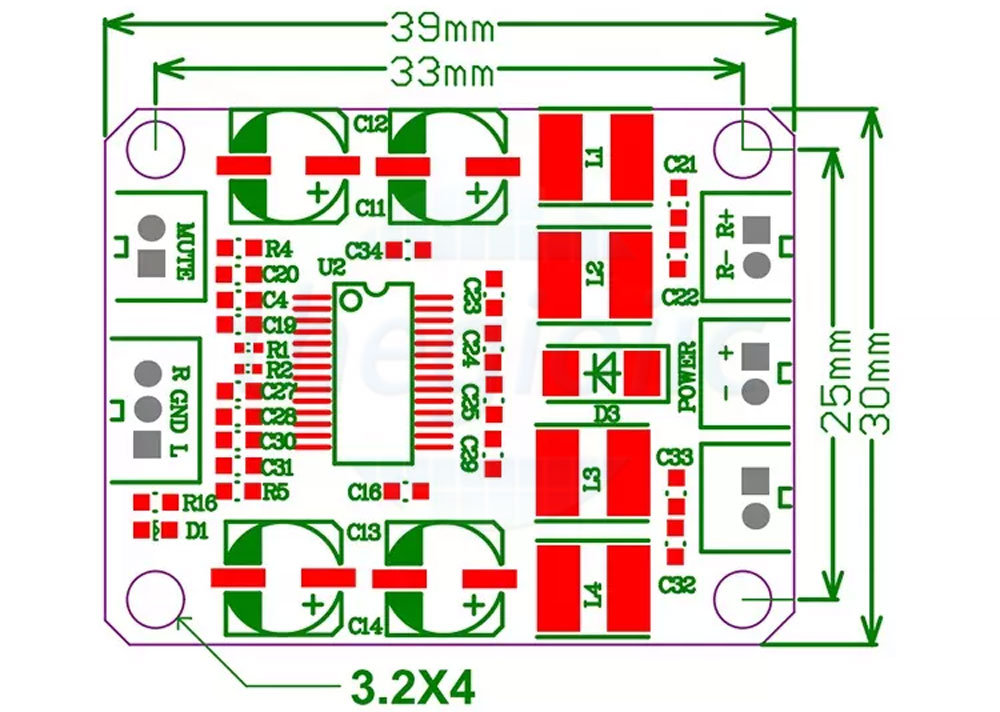 TPA3110D2 Mạch Khuếch Đại Âm Thanh 2x15W