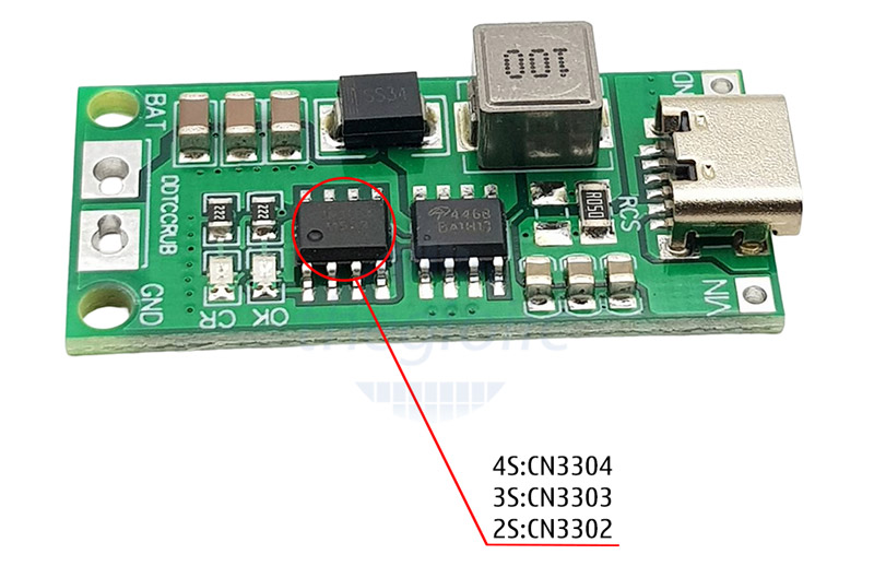 Mạch Sạc Pin 18650 2 Viên 2S-2A USB Type C 3-6V Sang 8.4V