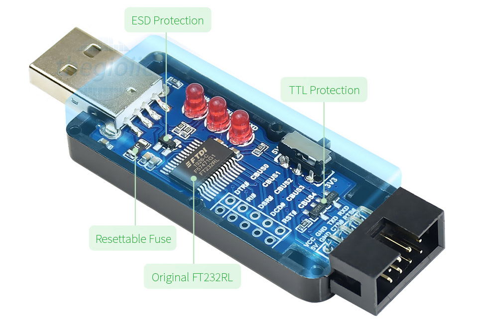 FT232RL Bộ Chuyển Đổi USB To TTL Có Bảo Vệ, SKU: 17939