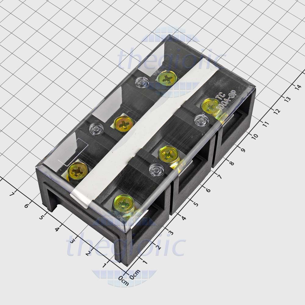 TC1003 Cầu Đấu Điện, Terminal Khối Tủ Điện 3 Cực 100A 600V Cỡ Dây 10-22mm2
