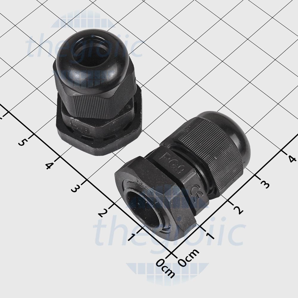 PG13.5 Ốc Siết Cáp Nhựa Chống Nước IP68 Có Đai Ốc Màu Đen