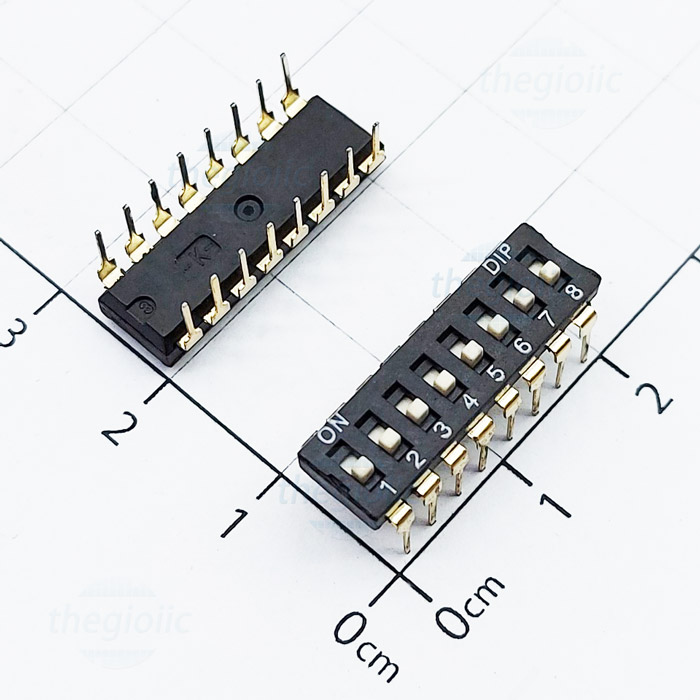 Công Tắc 4 Bit Dip Switch Xuyên Lỗ 2.54mm Màu Đen