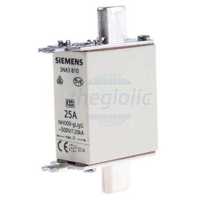 3NA3 810 Cầu Chì trục Giữa 25A 500V