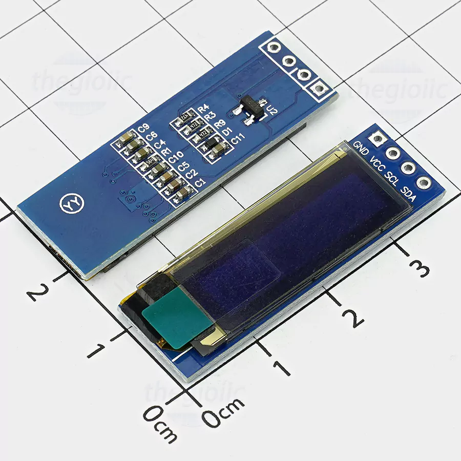 LCD OLED SSD1306 0.91inch 128x32 Chữ Xanh Dương 4 Chân Giao Tiếp IIC