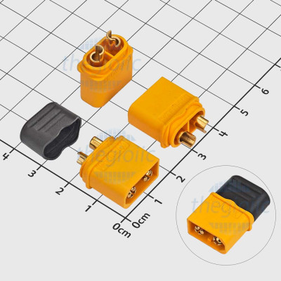 XT60H-M Jack Cắm Đực 30A 500VDC Có Chụp Bảo Vệ