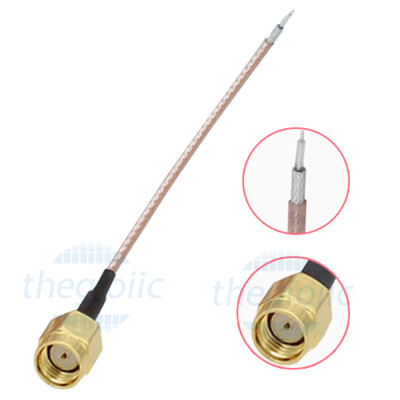 RG178 Dây Cáp RF Hàn PCB Đầu SMA Cái Ren Trong, Dài 10cm